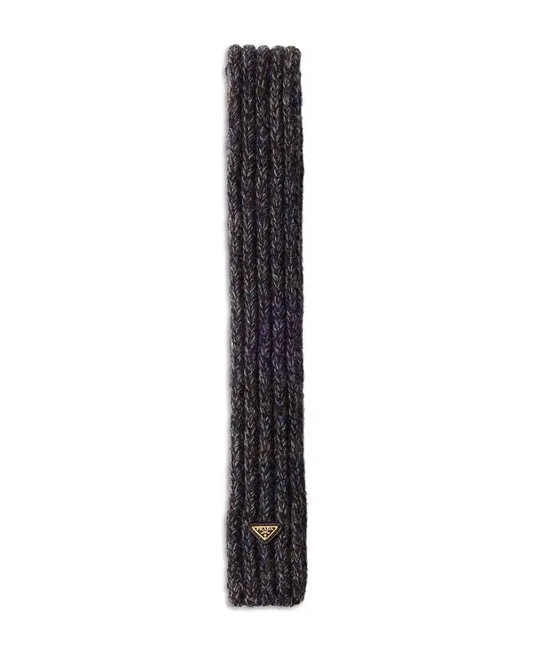 Prada Wool And Mouline Cashmere Scarf - Blue/brown