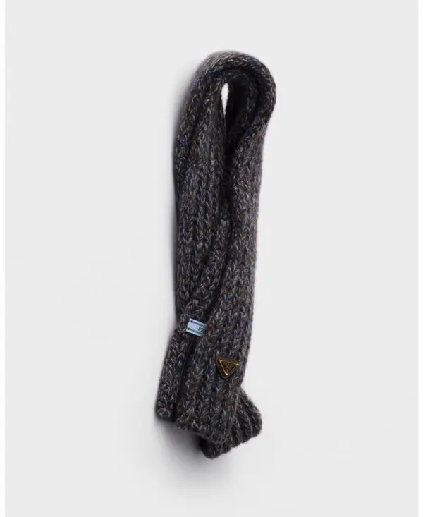 Prada Wool And Mouline Cashmere Scarf