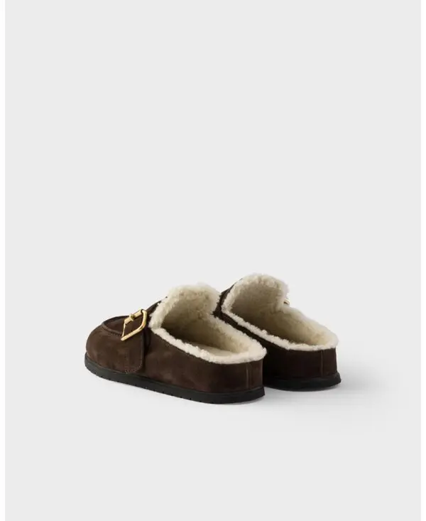 Prada Suede Mules - Dark Brown