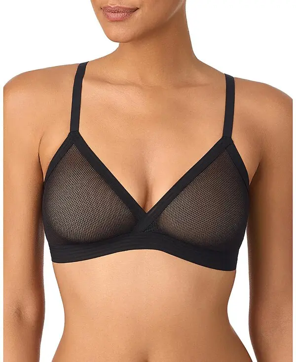 Dkny Sheer Stripe Bralette - Black