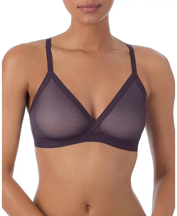 Dkny Sheer Stripe Bralette - Plum Perfect