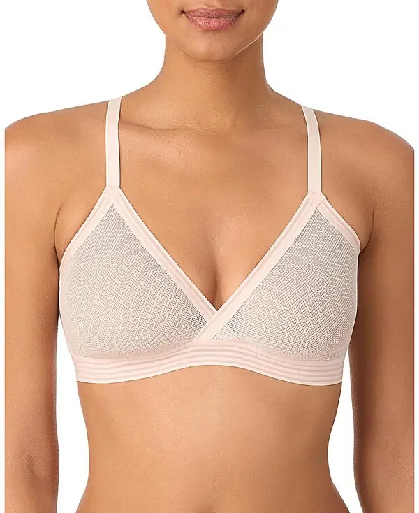 Dkny Sheer Stripe Bralette - Rosewater