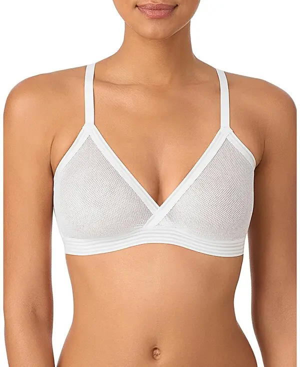 Dkny Sheer Stripe Bralette - White