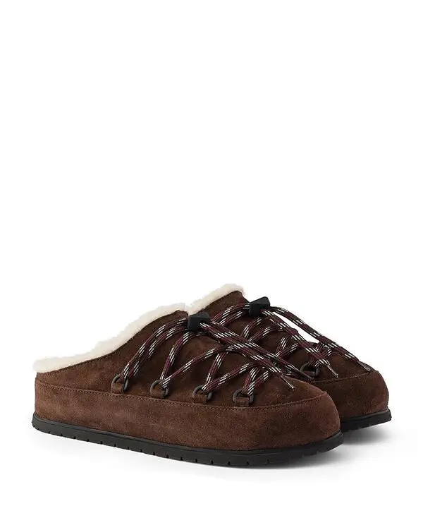 Prada Suede Mules - Dark Brown