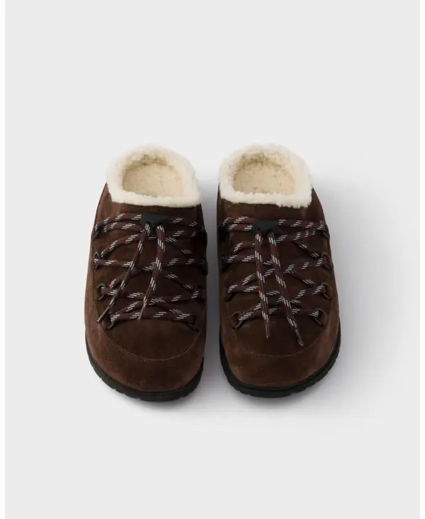 Prada Suede Mules - Dark Brown