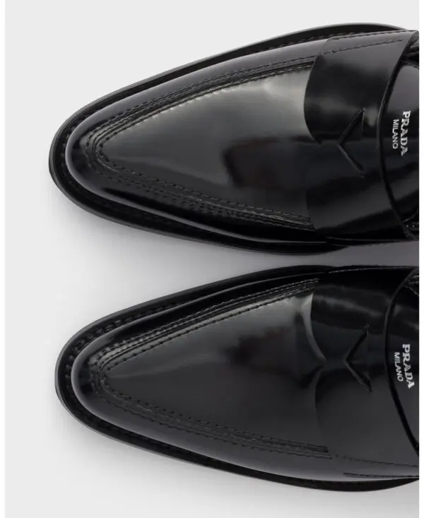 Prada Brushed Leather Loafers