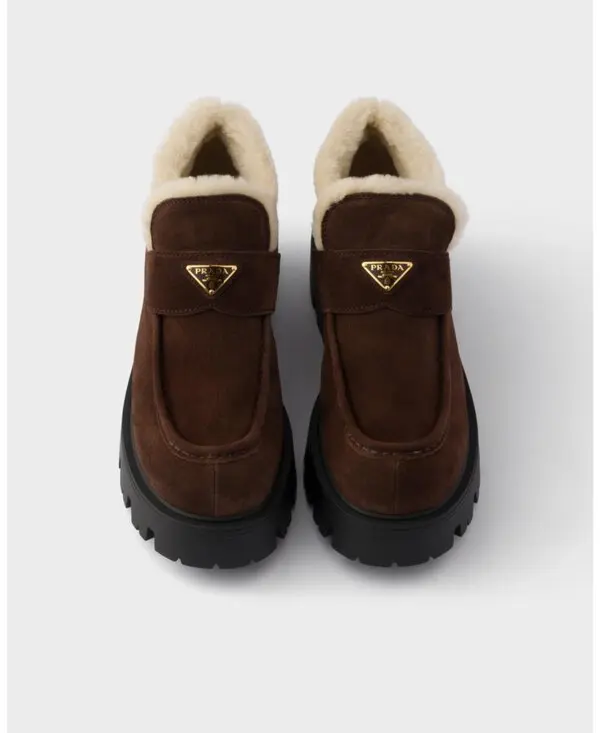 Prada Suede Loafers - Dark Brown