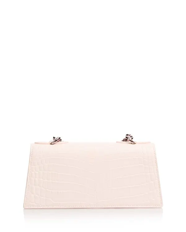 Alexander McQueen Croco Embossed Leather Shoulder Bag