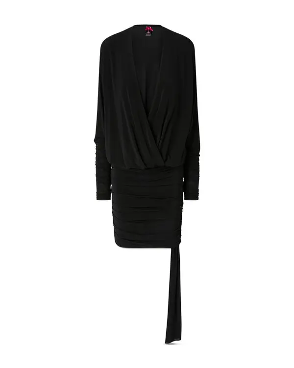 Pinko Plunging Neck Ruched Mini Dress