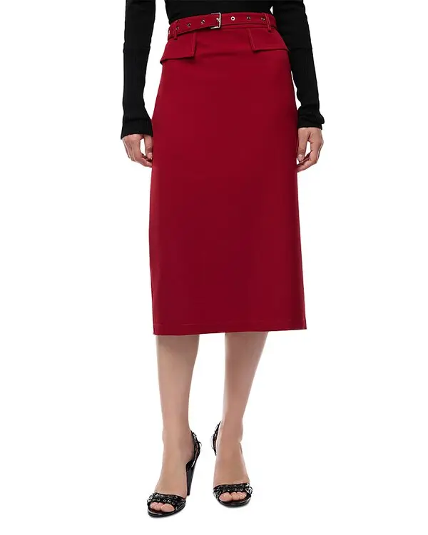 Pinko Gazania Belted Crepe Skirt