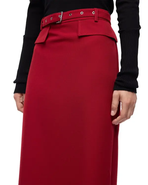 Pinko Gazania Belted Crepe Skirt