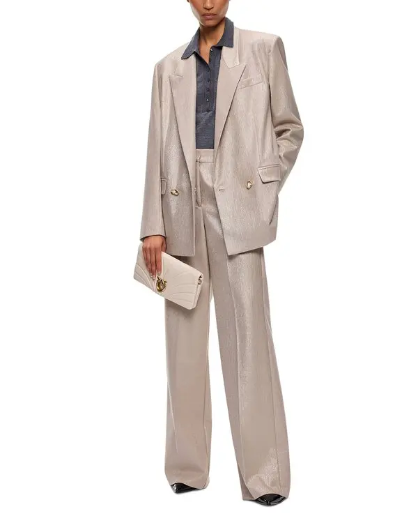 Pinko Cayman Metallic Double Breasted Blazer