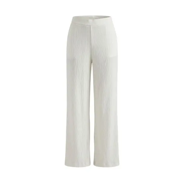 MONLICIA Neutrals Elvara Fluid Viscose Pants Ecru - Beige