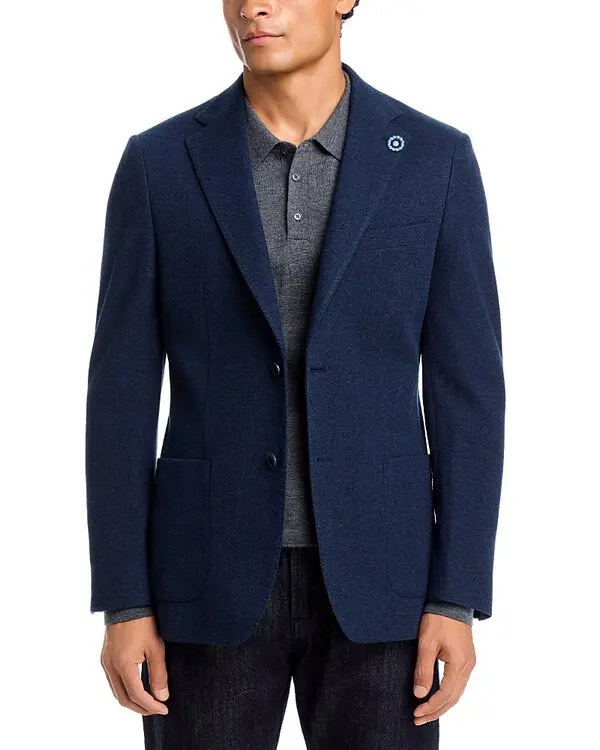 Hart Schaffner Marx New York Fit Wool & Cotton Jersey Soft Jacket - Navy