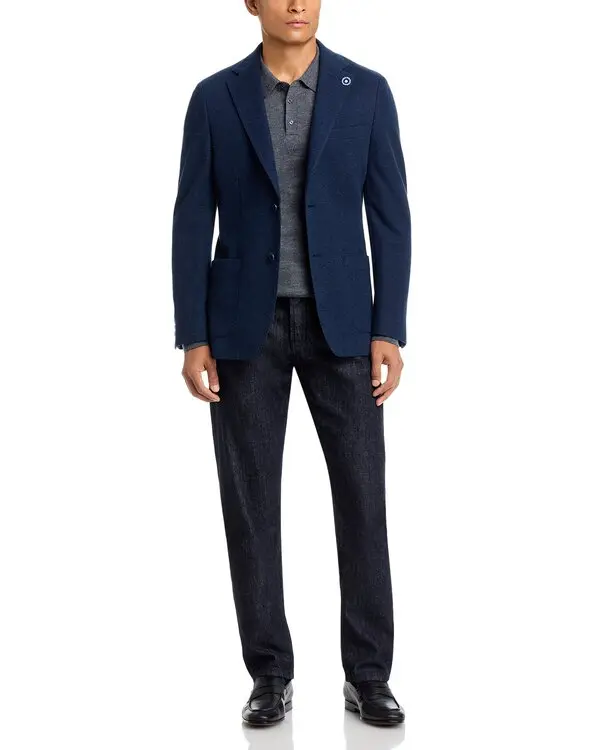 Hart Schaffner Marx New York Fit Wool & Cotton Jersey Soft Jacket - Navy
