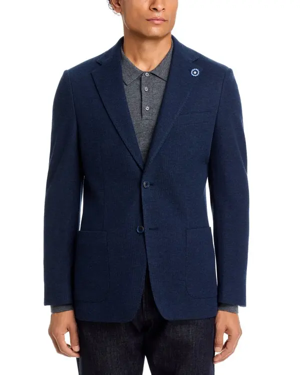 Hart Schaffner Marx New York Fit Wool & Cotton Jersey Soft Jacket - Navy