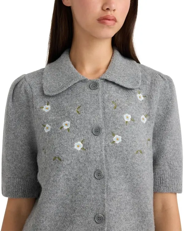 NVLT Embroidered Short Sleeve Sweater