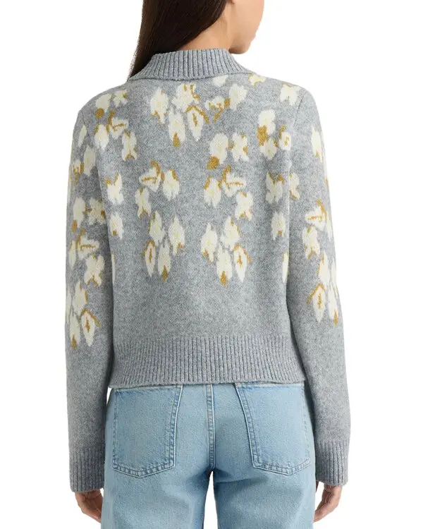 NVLT Collared Intarsia Cardigan Sweater
