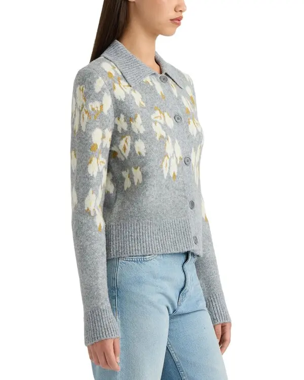 NVLT Collared Intarsia Cardigan Sweater