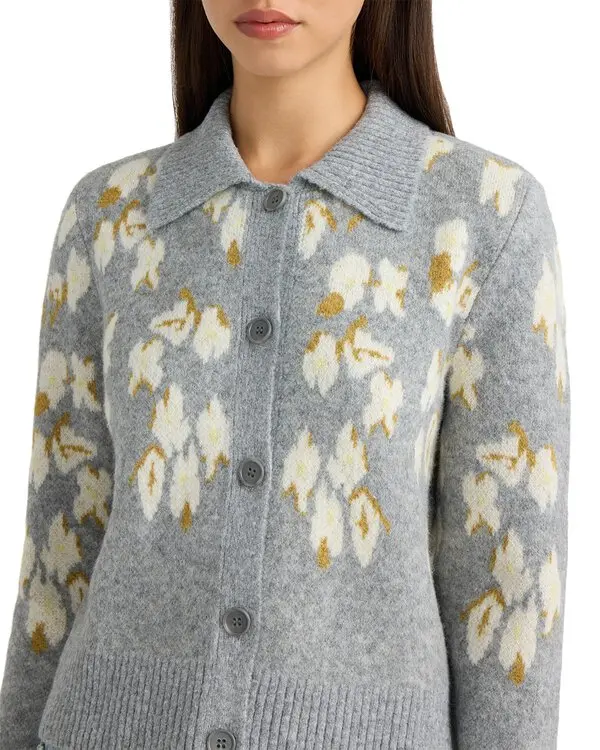 NVLT Collared Intarsia Cardigan Sweater