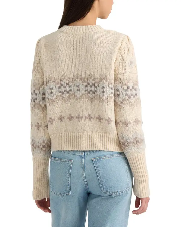 NVLT Embroidered Cable Knit Cardigan Sweater