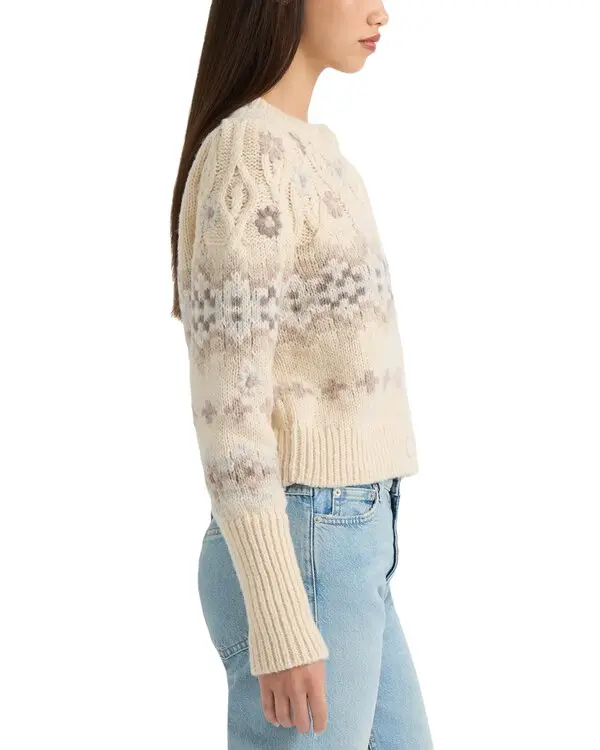 NVLT Embroidered Cable Knit Cardigan Sweater