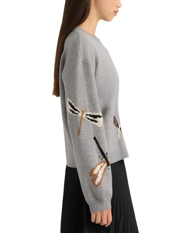 NVLT Dragonfly Intarsia Crewneck Sweater