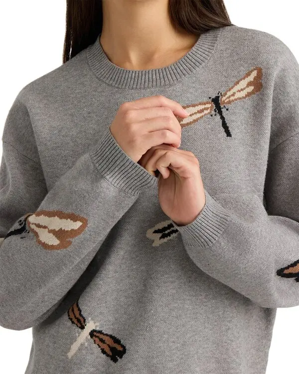 NVLT Dragonfly Intarsia Crewneck Sweater