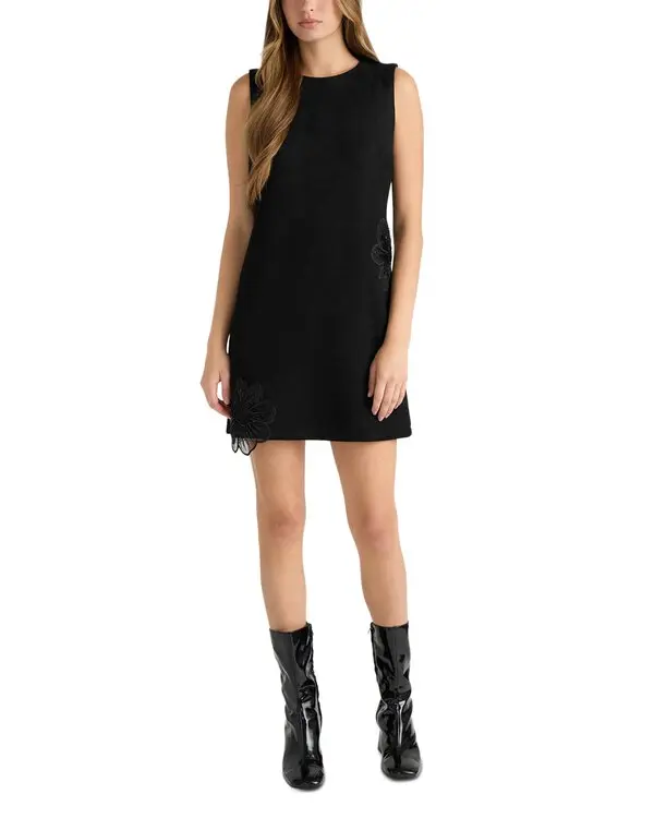 NVLT Faux Suede Sequined Appliqued Dress