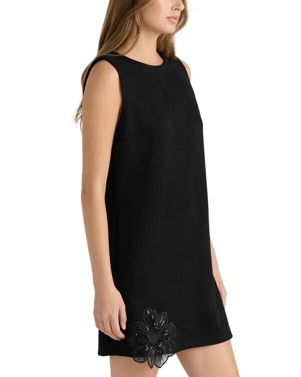 NVLT Faux Suede Sequined Appliqued Dress