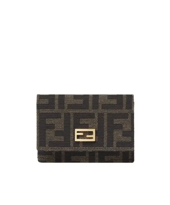 Fendi Tube Card Case Ff Zucca Jacquard Card Case