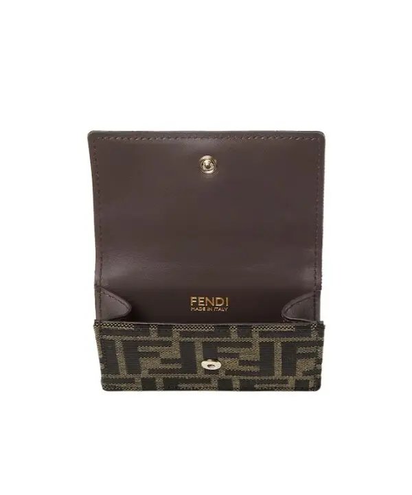 Fendi Tube Card Case Ff Zucca Jacquard Card Case