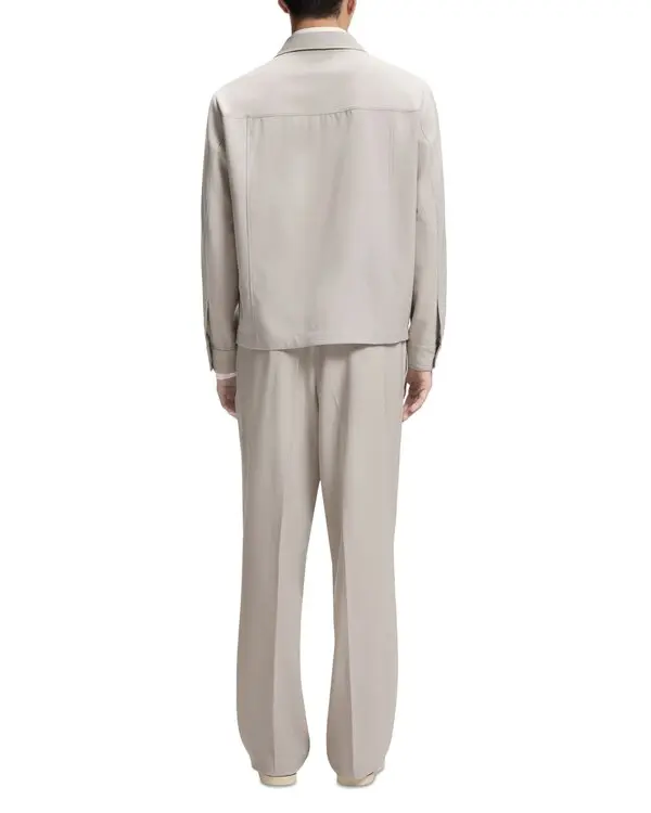 BOSS P-carper Performance Wool Slim Fit Zip Blouson Jacket - Light Beige