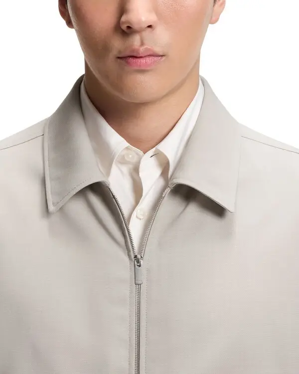 BOSS P-carper Performance Wool Slim Fit Zip Blouson Jacket - Light Beige