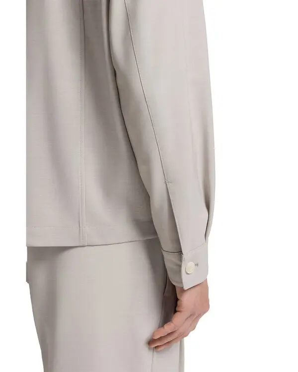 BOSS P-carper Performance Wool Slim Fit Zip Blouson Jacket - Light Beige