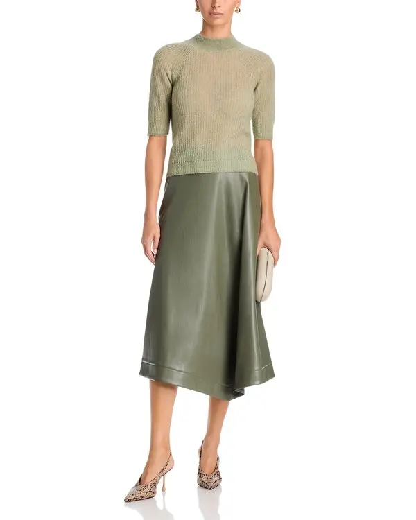 Hugo Boss Ventara1 Faux Leather Midi Skirt