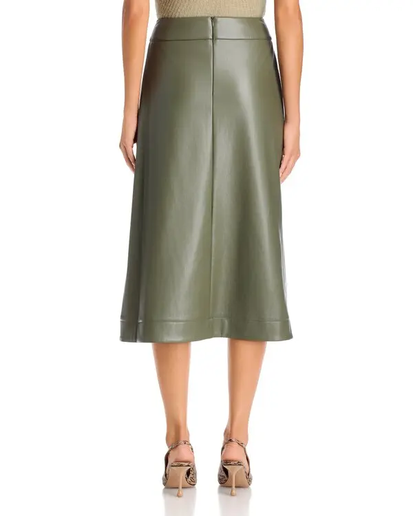 Hugo Boss Ventara1 Faux Leather Midi Skirt
