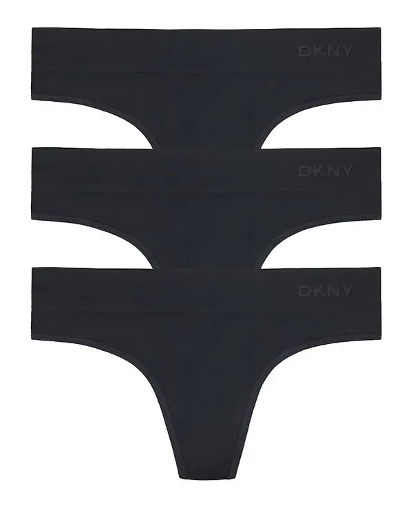 Dkny Seamless Litewear Thong 3pk - Black