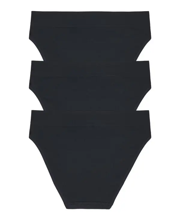 Dkny Seamless Litewear Hi-cut Panty 3pk - Black