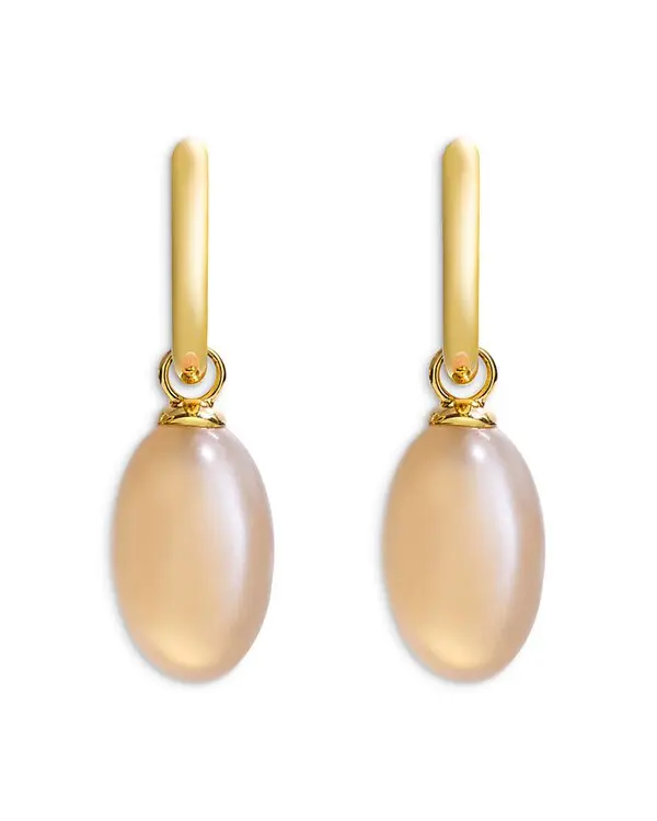 BY PARIAH 14k Yellow Ellipse Yellow Moonstone Drop Earrings