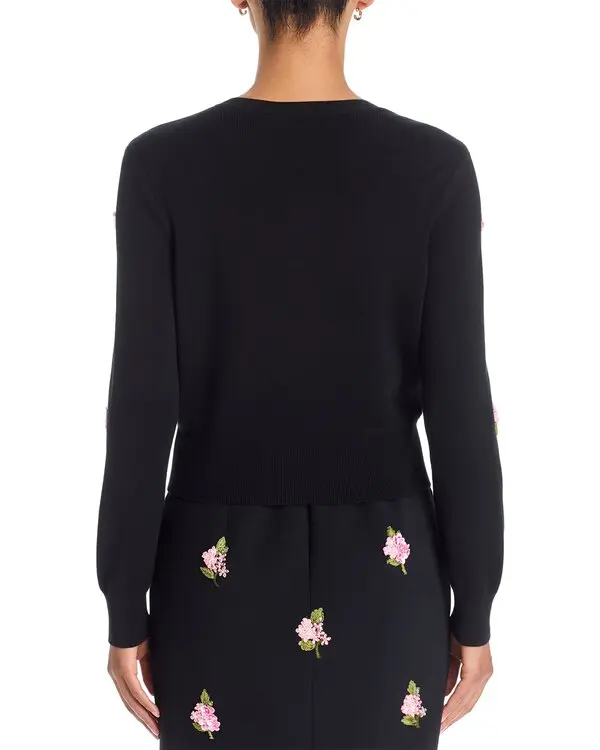 Carolina Herrera Silk & Cotton Embellished Cardigan