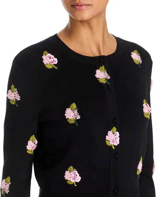 Carolina Herrera Silk & Cotton Embellished Cardigan