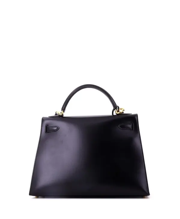 Hermès Kelly 32 Box Calf & Gold Tone Hardware Handbag