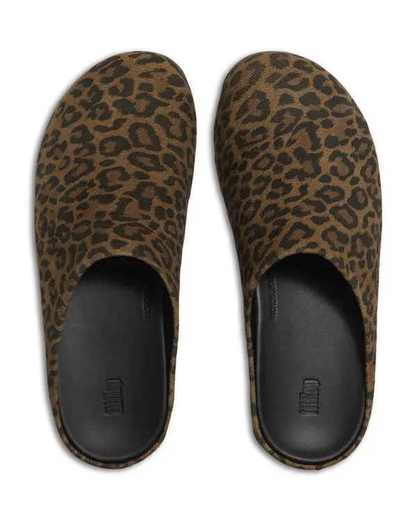 Fitflop Shuv Suede Leopard Print Clogs