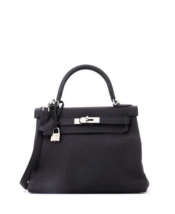 Hermès Kelly 28 Leather Handbag - Noir