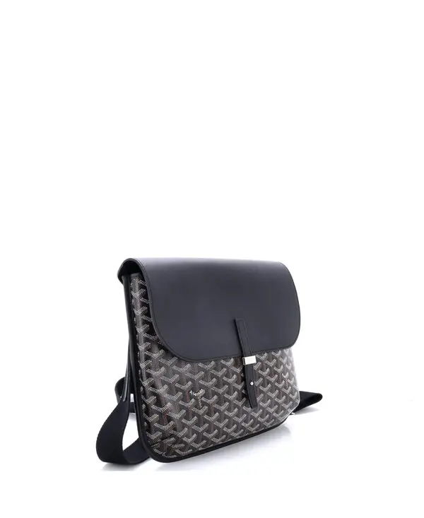 Goyard Coursier Messenger Bag Coated Canvas And Leather - Black