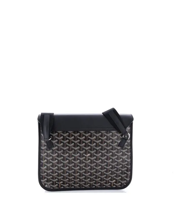 Goyard Coursier Messenger Bag Coated Canvas And Leather - Black