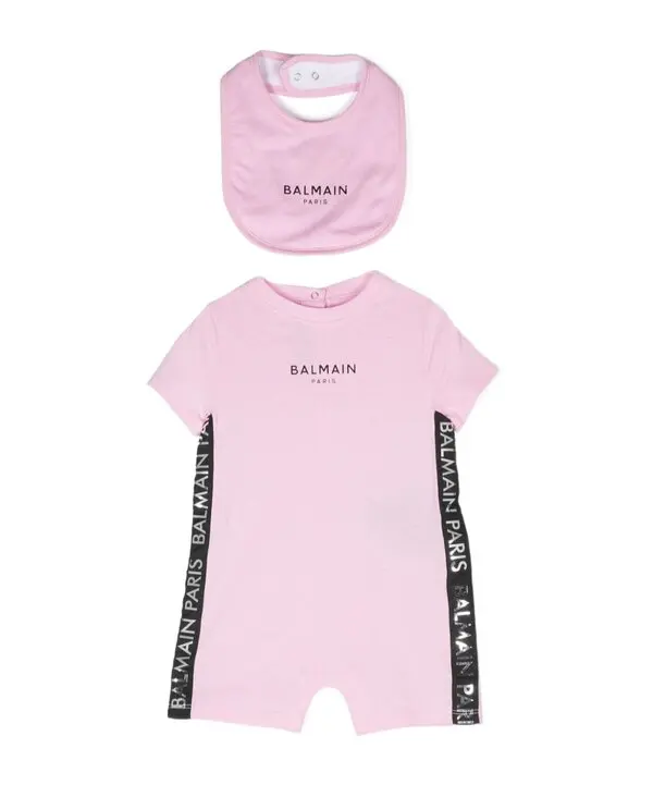 Balmain Logo-print Cotton Babygrow Set