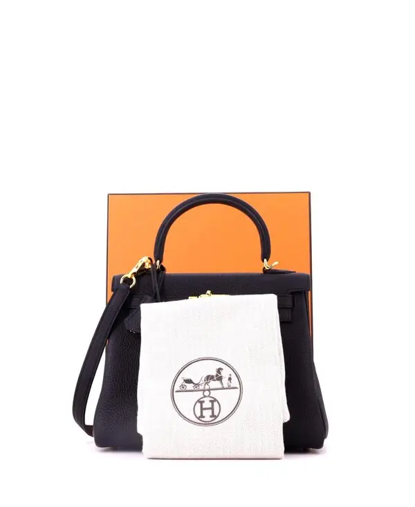 Hermès Kelly 25 Togo Leather Gold Tone Shoulder Bag