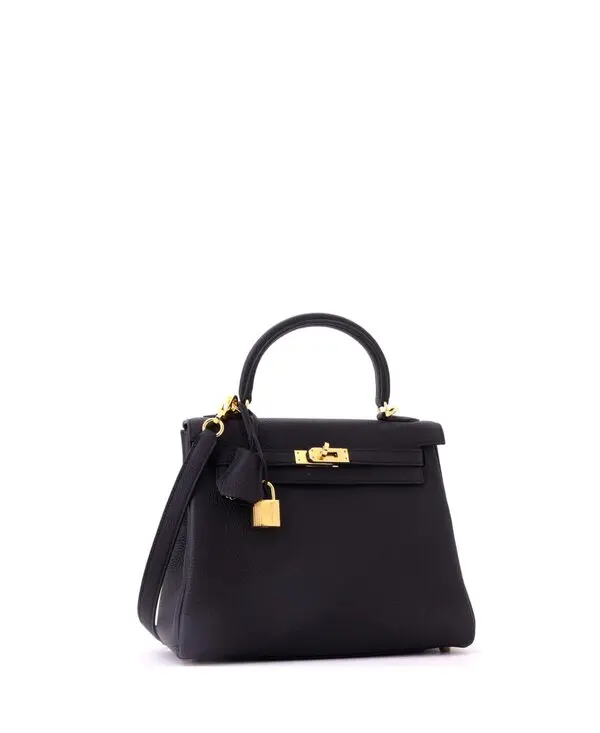 Hermès Kelly 25 Togo Leather Gold Tone Shoulder Bag